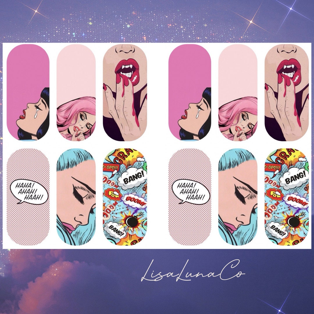 Pop Art - Waterslide Nail Decals - Etsy