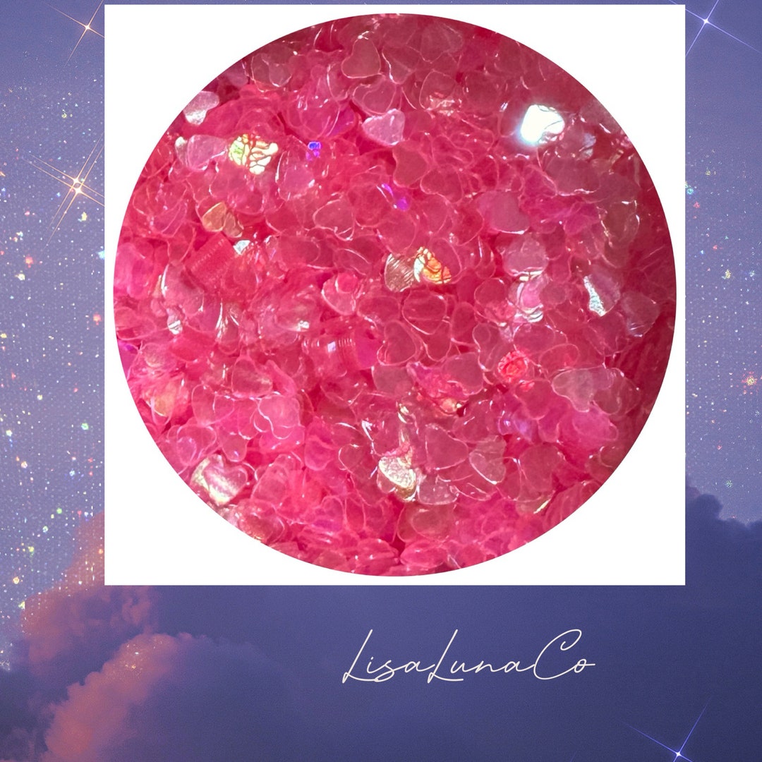 Hot Pink Translucent Hearts - Solvent Resistant Glitter - Etsy
