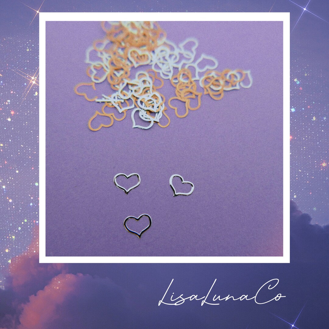 Squishy Hearts (gold or Silver) - Tiny Nail Charms - Etsy