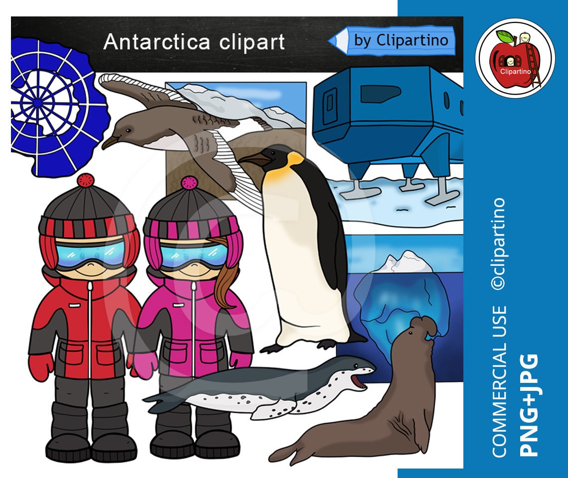 Antarctica Clipart-Antarctica animals digital Clip art-Instant | Etsy