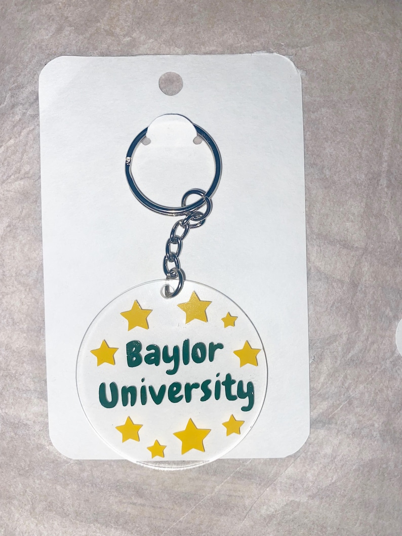 Personalized College Keychain - Custom Name, Color & Tassel Options ...