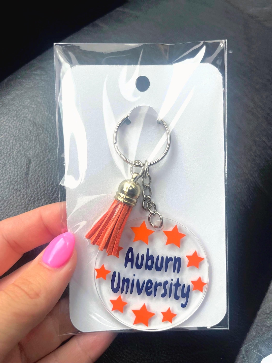 Personalized Clear Acrylic College Keychain - Custom Name, Color and ...