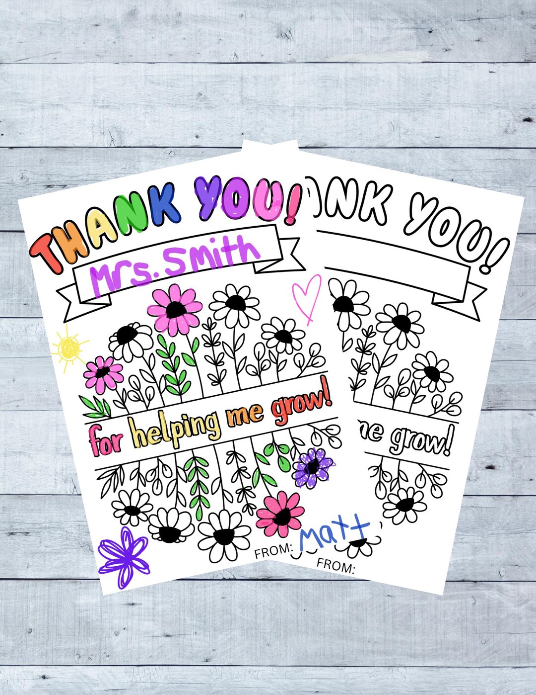 Flower Teacher Appreciation Printable End of Year Teacher Gift From ...