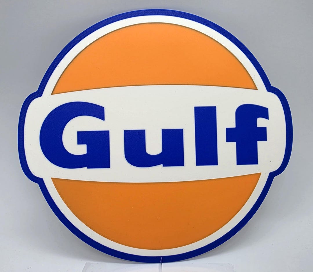 Modern Gulf Oil Sign - Backlight Ready - 16 Colors - 12" Wide - Etsy