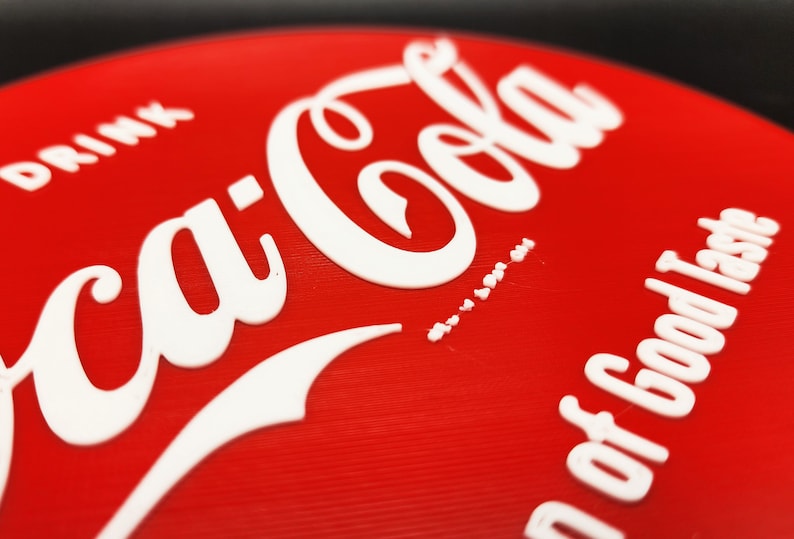 Vintage Coca-cola Button Sign 3D Printed Wall Decor Classic Retro ...