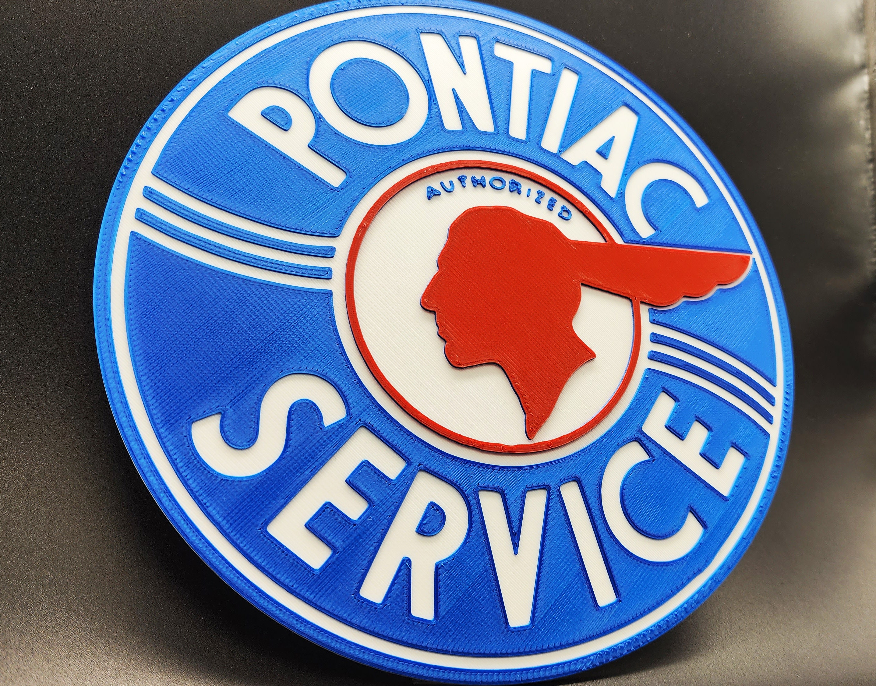 Vintage Pontiac Service Sign - 3D Printed Wall Decor Classic Retro ...