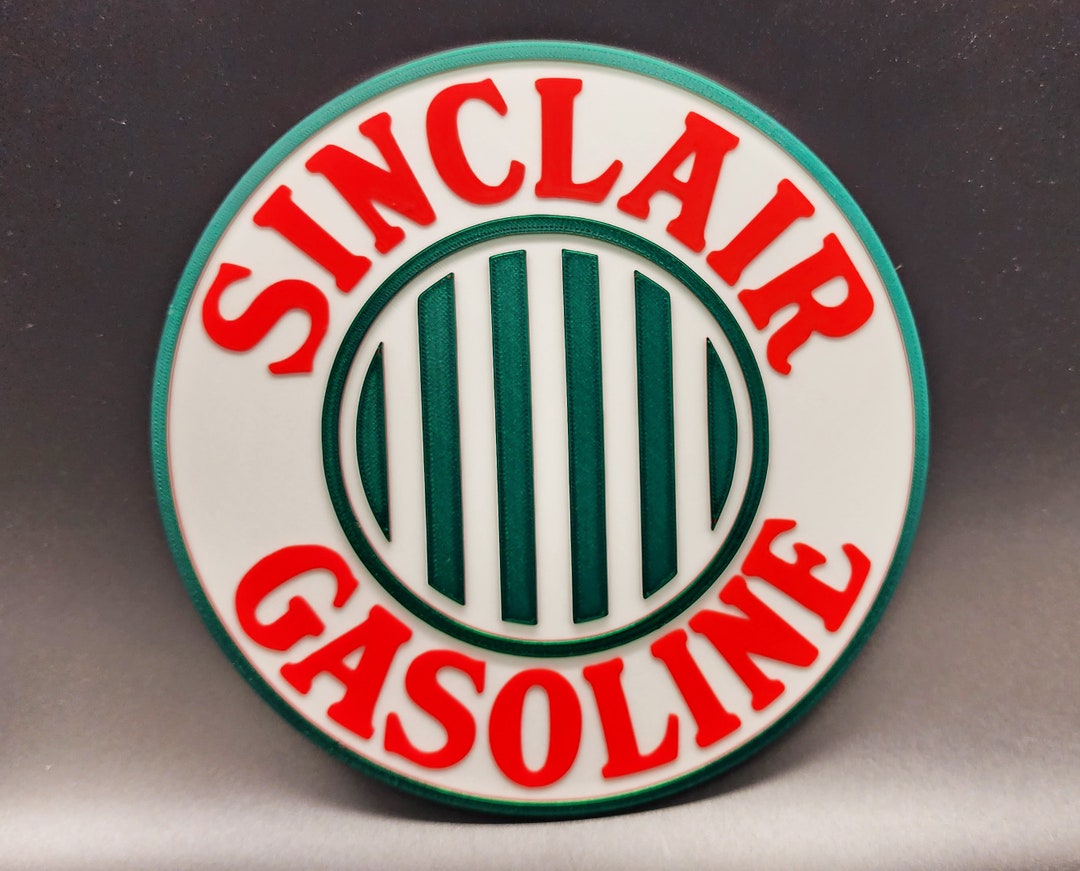 Vintage Sinclair Gasoline Sign - 3D Printed Wall Decor Classic Retro ...