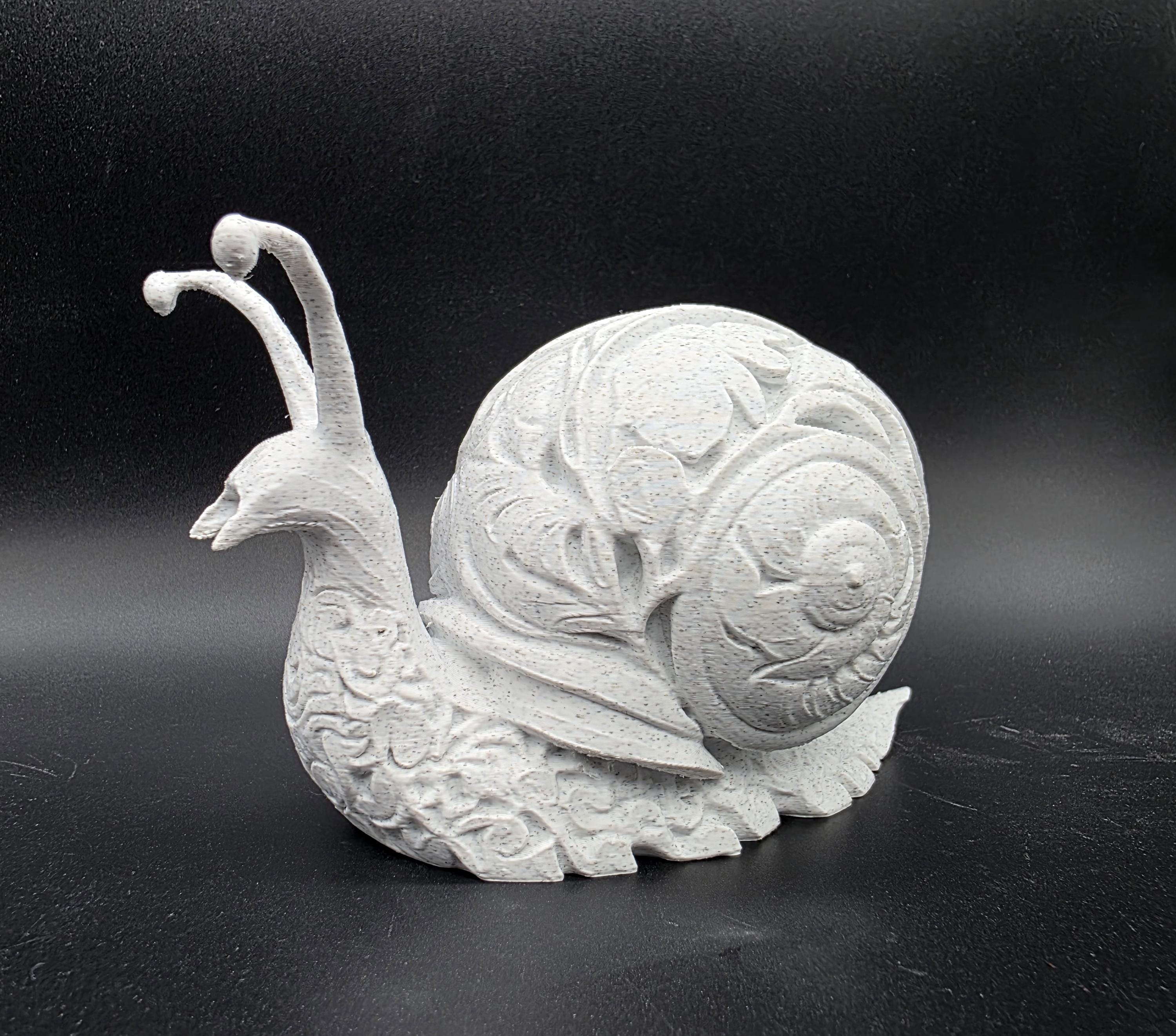 Ornately Carved Snail - 3D Printed Sculpture - 16 Colors 6" Long ...