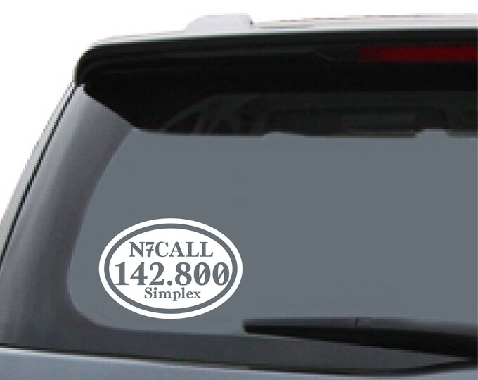 Custom Ham Radio Callsign & Monitoring Frequency Oval Car Vinyl Decal ...