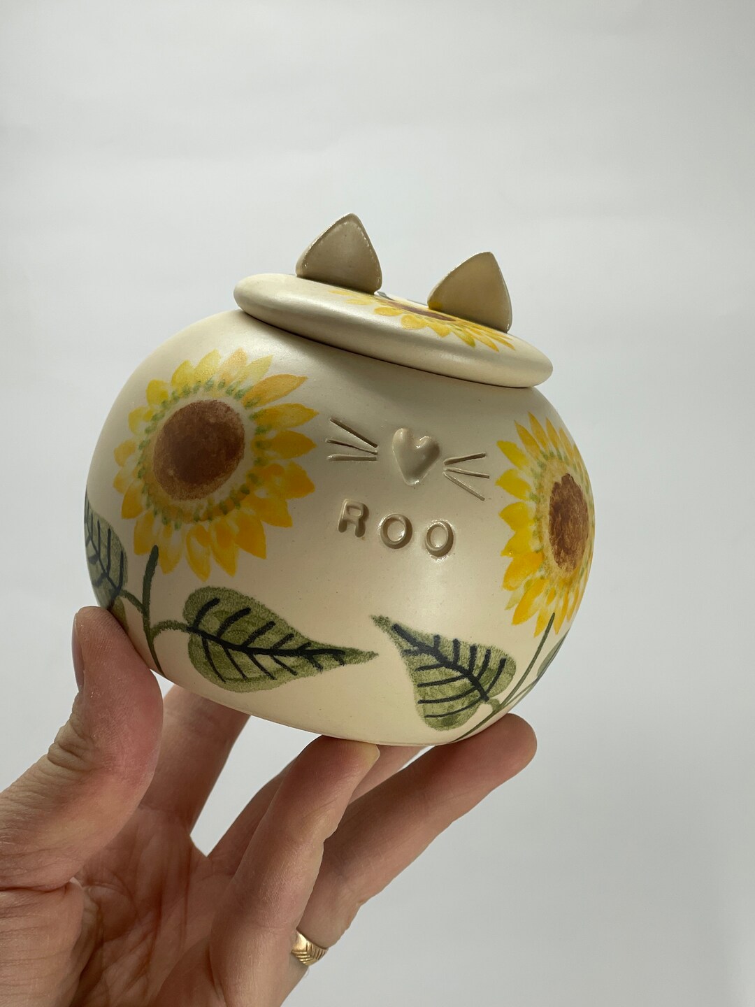 Sunflower Cat Urn, Sun, Sunshine, Yellow Cat Urn - Etsy