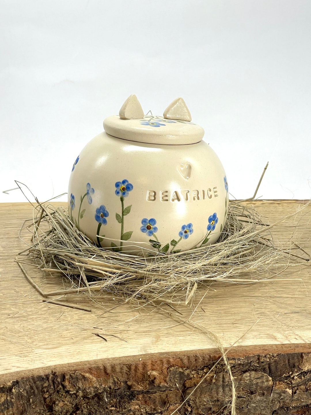 Forget Me Not White Pet Urn, Ceramic Urn for Ashes, Simple Pet Urn - Etsy