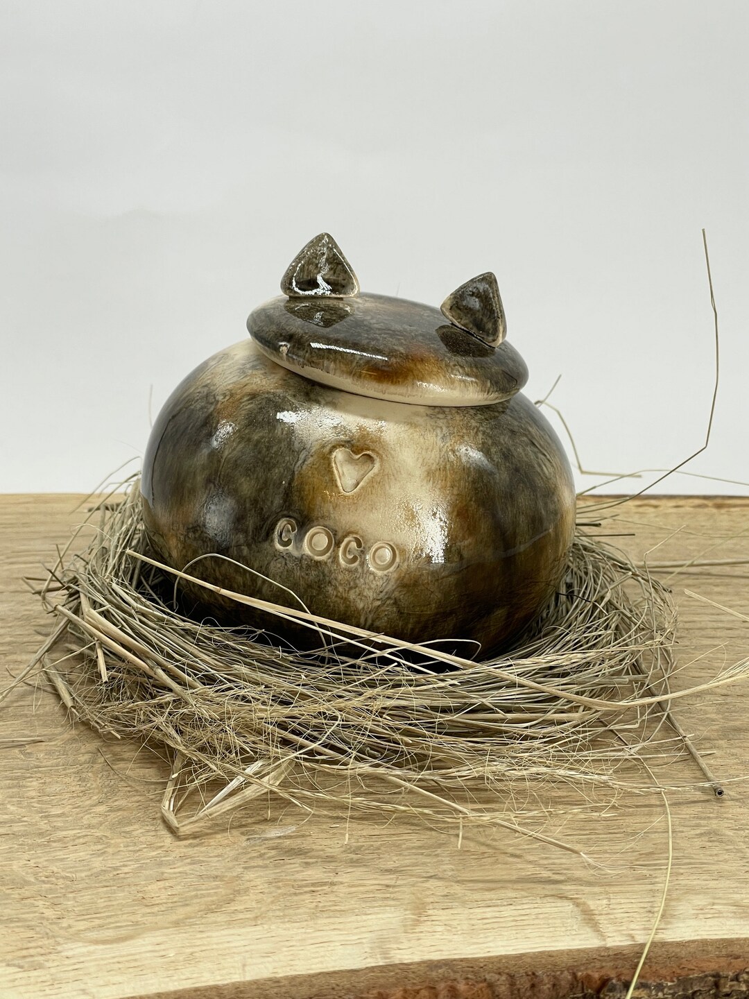Tortoiseshell Cat Urn, Tortie, Turtoise Shell Calico Cat Urn, Ceramic ...