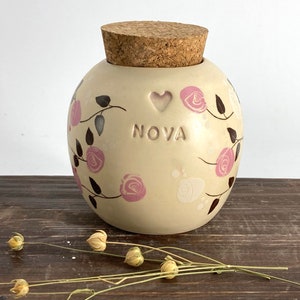Pet Urn, Cat Urn, Cat Urn With Roses, Floral Cat Urn, Romantic - Etsy