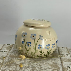 Forget Me Not Pet Urn, Blue Cat Urn, Blue Small Flowers, Dog Urn - Etsy