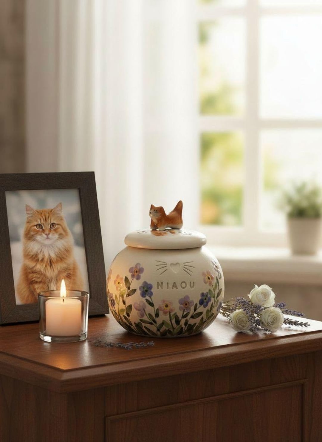 Cat Urn, Urn With Cat Figurine, Custom Cat Urn - Etsy