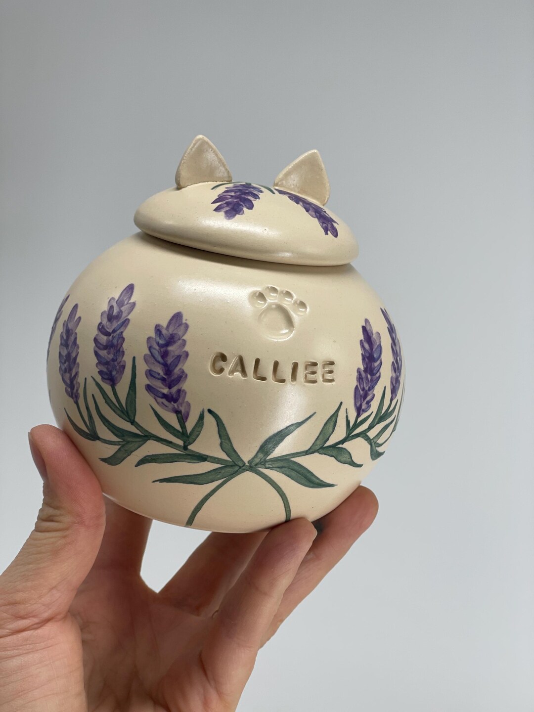 Lavender Pet Urn, Cat Urn, Ceramic Urn for Ashes, Simple Pet Urn - Etsy