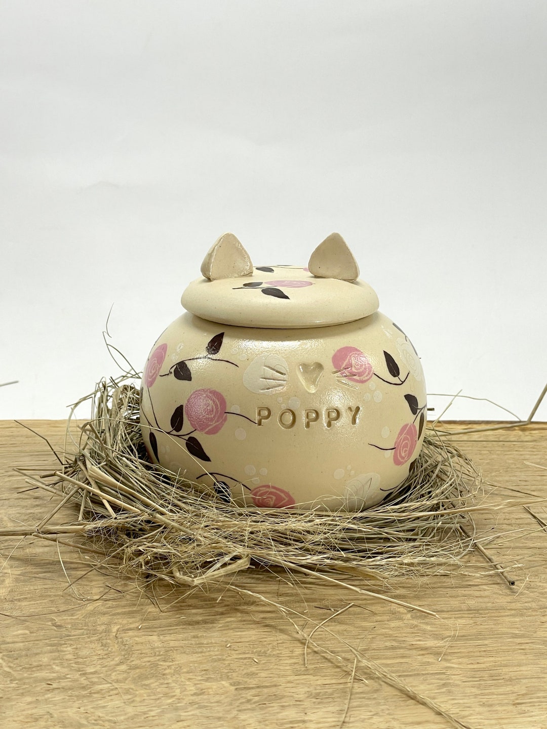 Pink Cat Urn, Pink Dog Urn, Pink Roses - Etsy