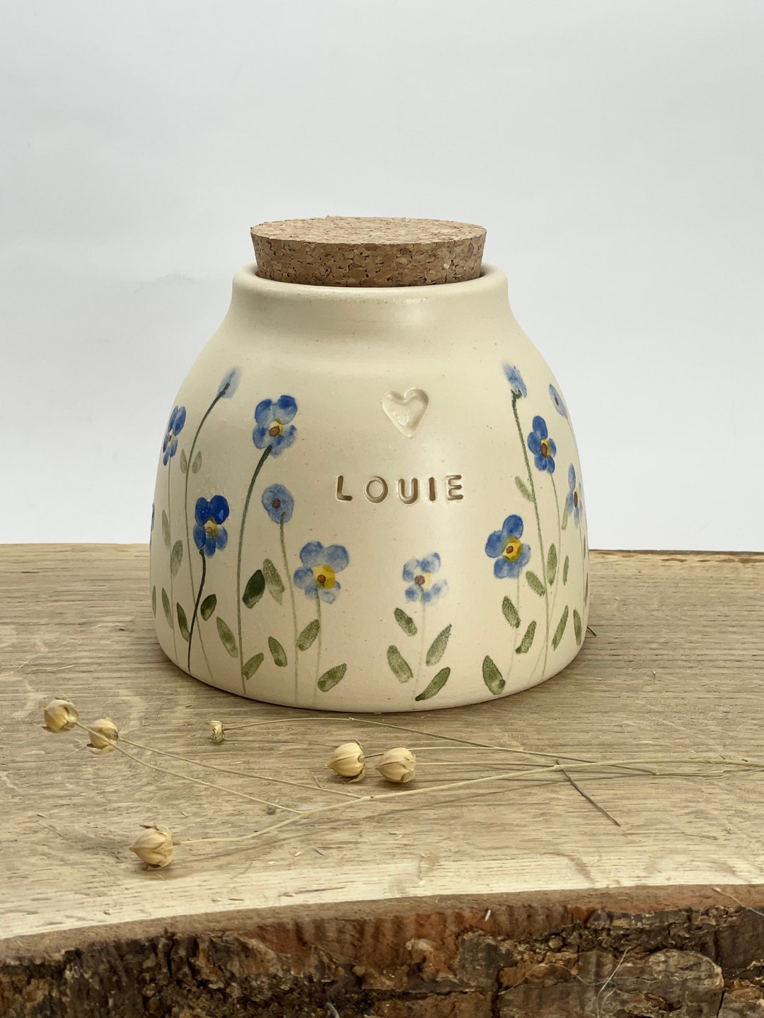 Forget Me Not Cat Urn, Blue Flower Dog Urn, Small Blue Flowers - Etsy