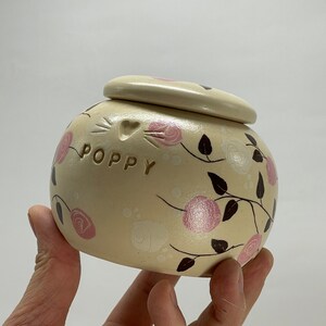 Romantic Rose Cat Urn, Flower Urn, Ceramic Urn for Ashes, Flower Urn ...