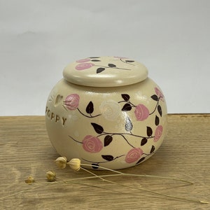 Romantic Rose Cat Urn, Flower Urn, Ceramic Urn for Ashes, Flower Urn ...