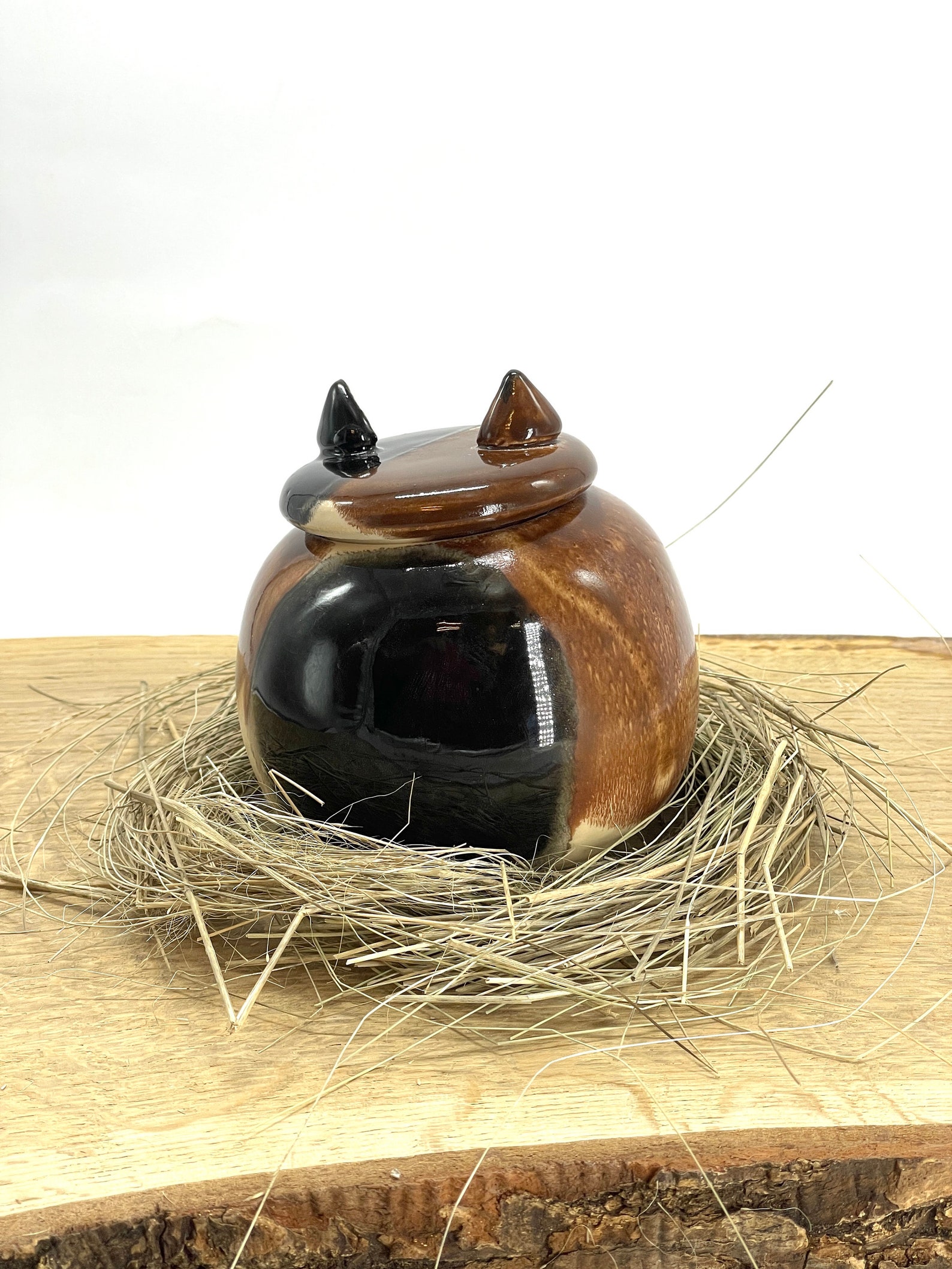 Calico Cat Urn, Spots Cat Urn, Ceramic Urn for Ashes, Pottery Urn for ...
