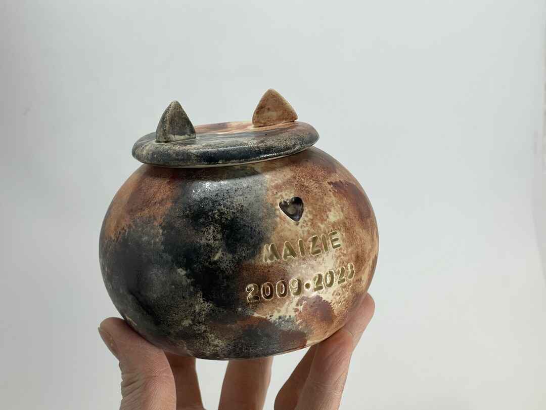 Tortoiseshell Cat Urn, Tortie, Turtoise Shell Calico Cat Urn, Ceramic ...