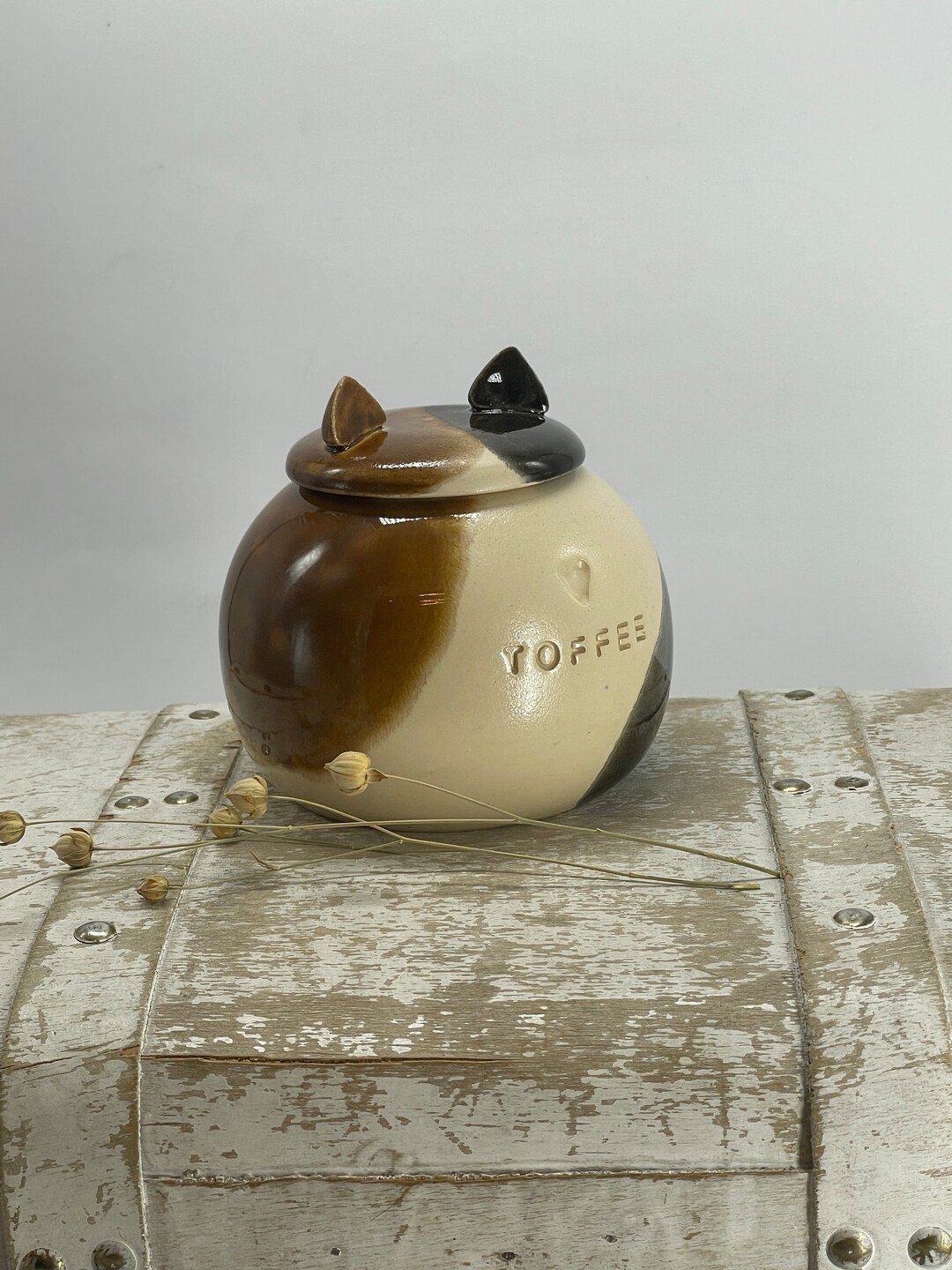 Calico Cat Urn, Spots Cat Urn, Ceramic Urn for Ashes, Pottery Urn for ...