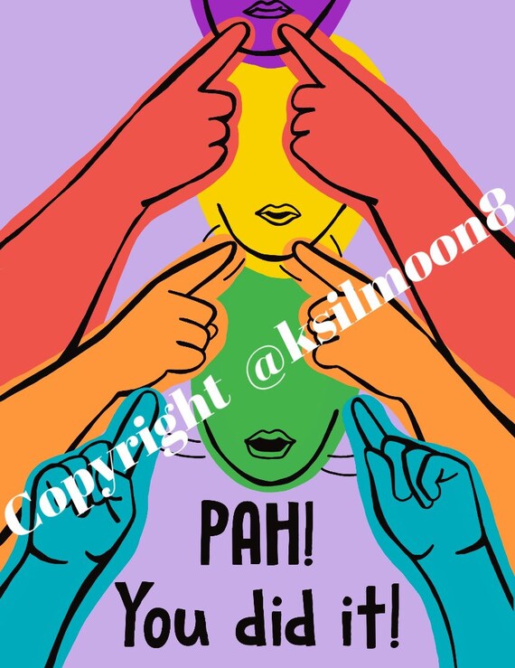 Pah You Did It in ASL Card | Etsy