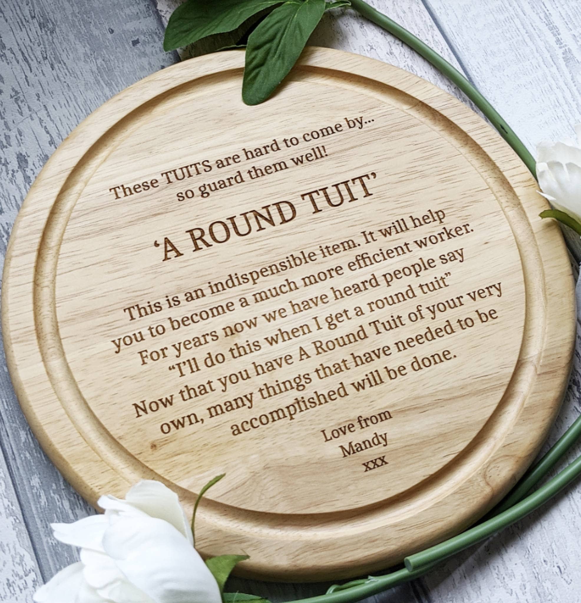A Round Tuit Board Tuit Personalised Chopping Board | Etsy