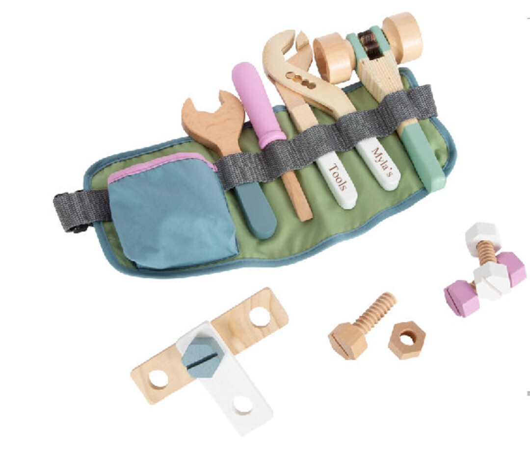 Personalised Tool Set Wooden Tool Kit Toddler Toys Children's Tool Set ...