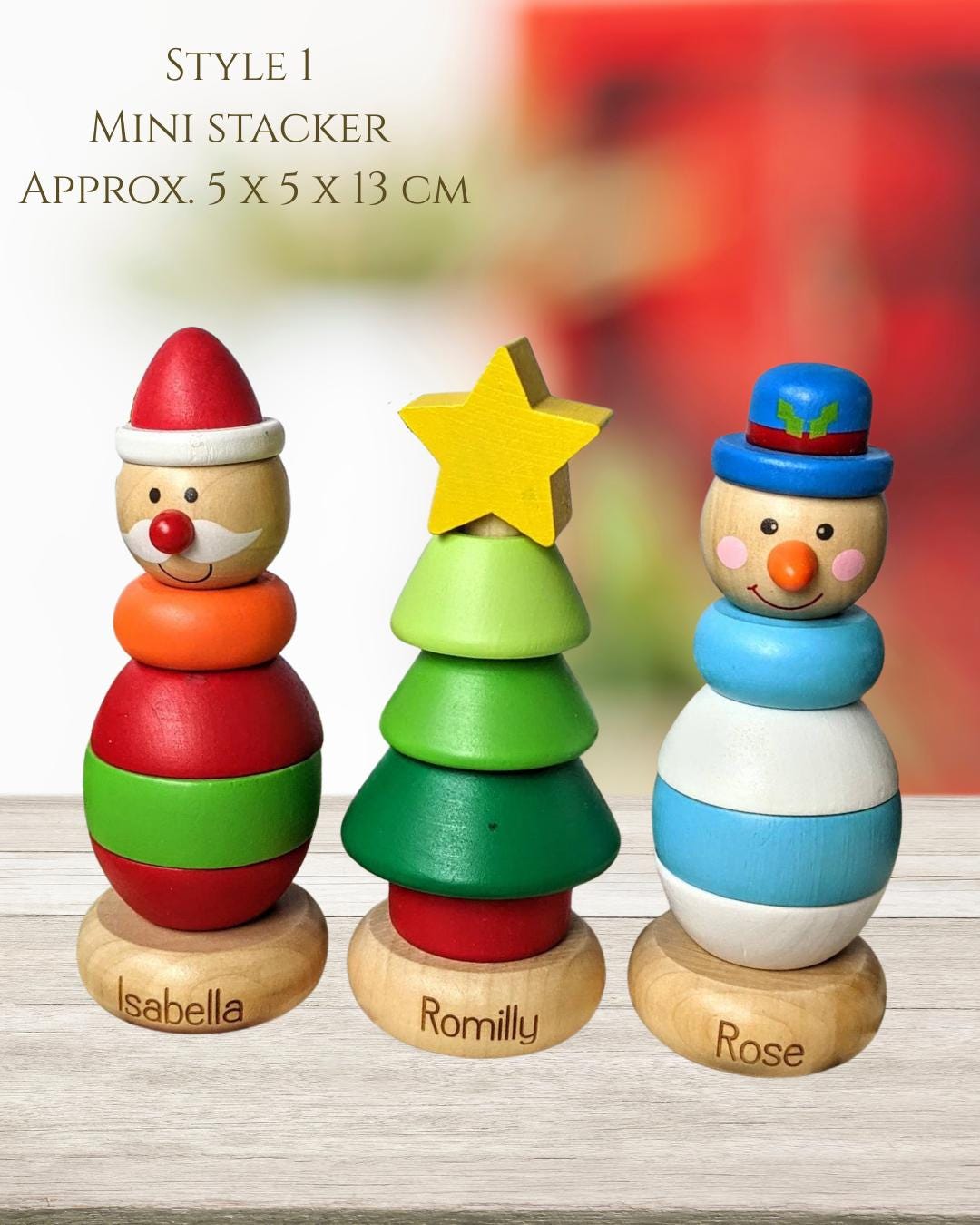 Personalised Stacking Toy • Wooden Toy • Baby Toy • 1st Christmas ...
