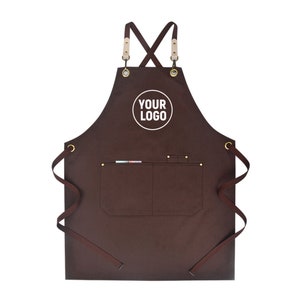 Utility Personalized Water Resistant Cotton Cross Back Full Apron With ...