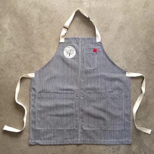 Utility Personalized Custom Cotton Bib Striped Aprons With Pockets ...