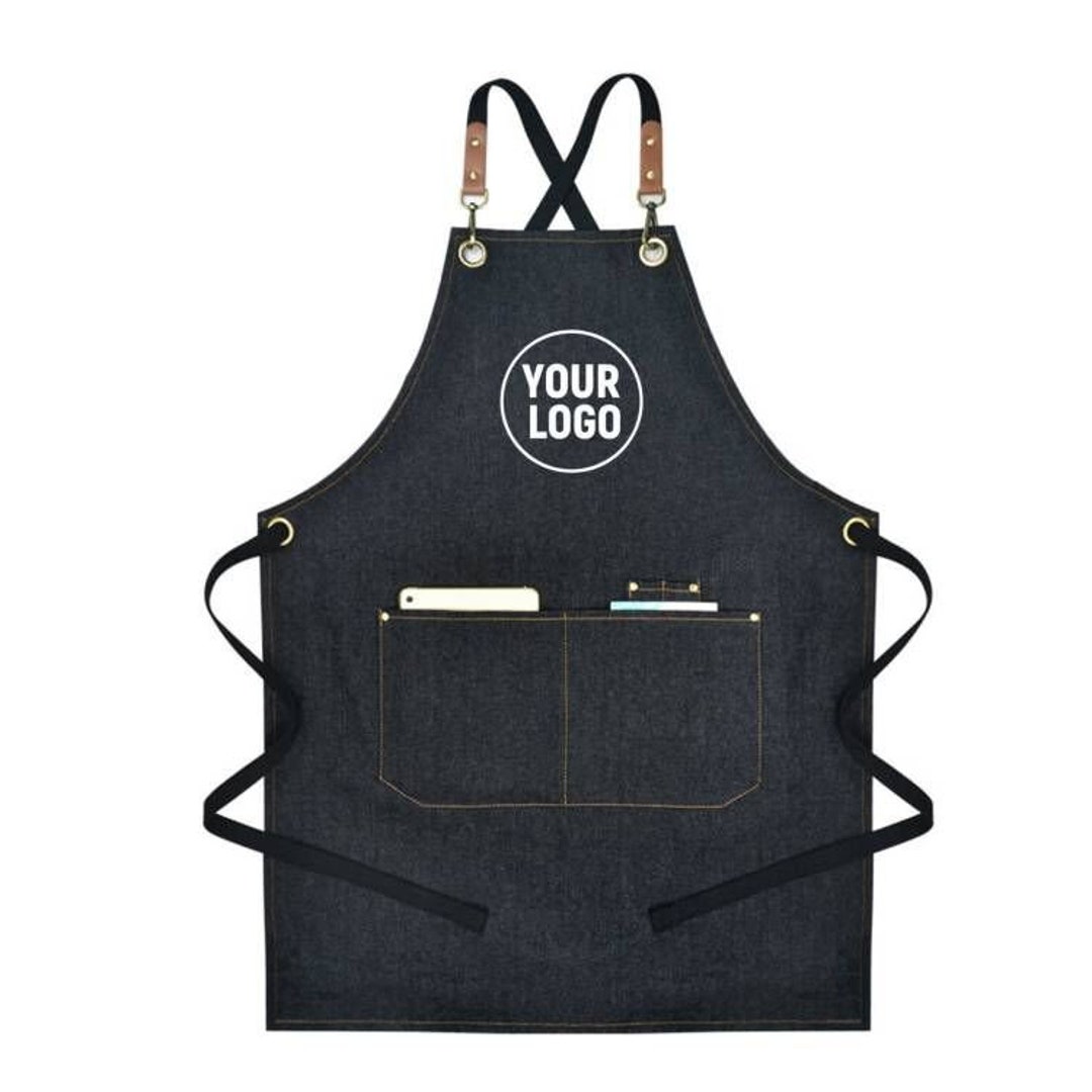 Personalized Unisex Denim Apron,custom Logo Aprons Gift for Restaurant ...