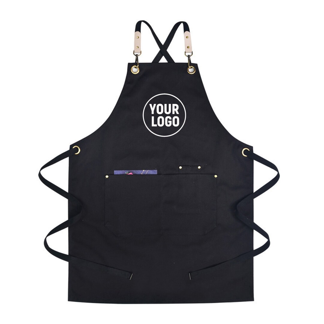 Utility Personalized Water Resistant Cotton Cross Back Full Apron With ...