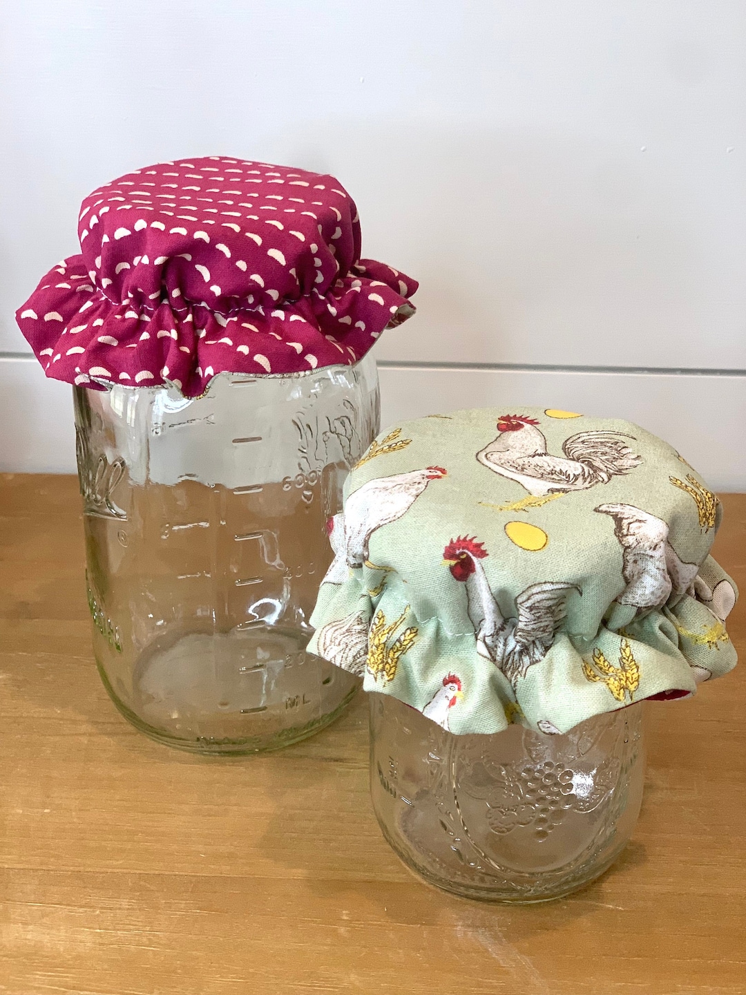 Reversible Sourdough Starter Jar Cover / Fabric Mason Jar Cover / Jar ...