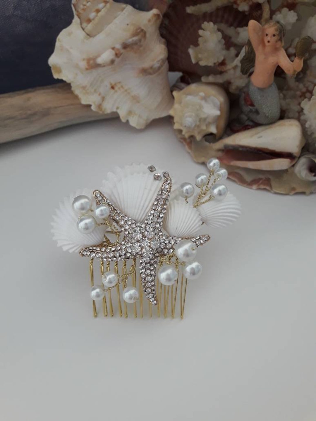 Beach Wedding Headpiece Seashell Decorative Bridal Comb Starfish Hair ...