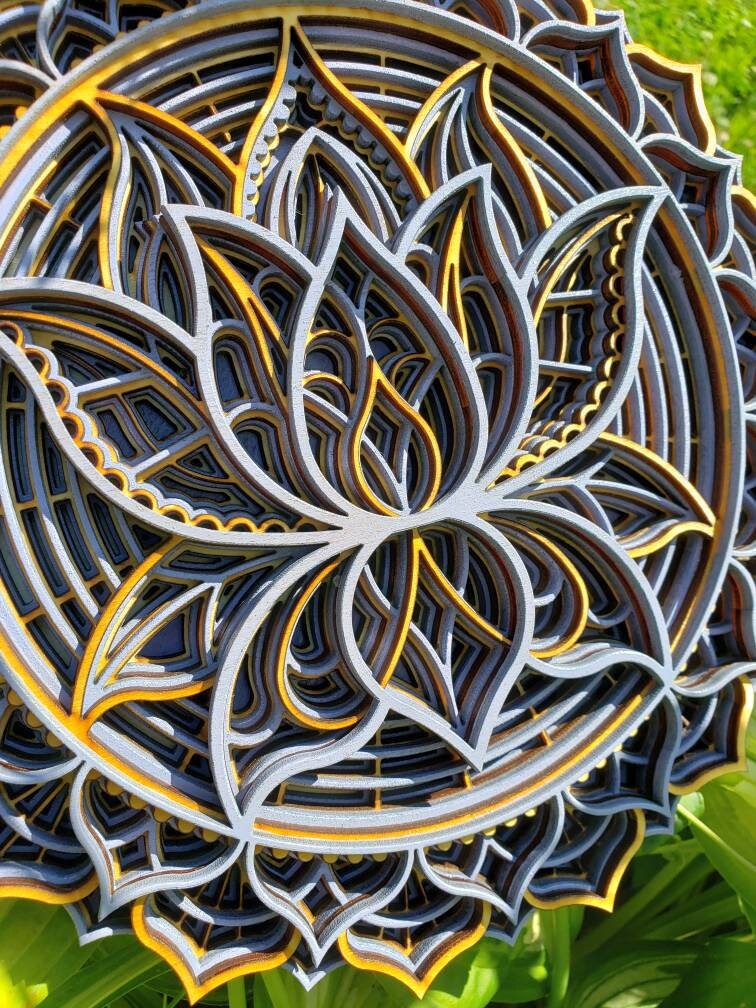 Lotus Mandala Multilayer Laser Cut - Etsy
