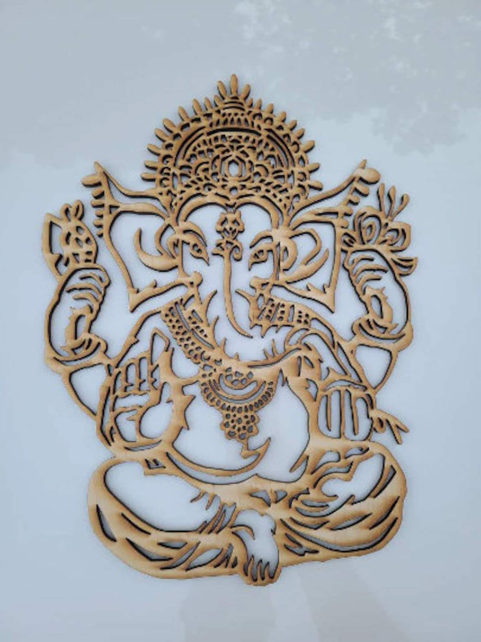 Ganesha Wall Hanging. Hindu Wall Art. Laser Cut. Hindu God. Good Luck ...