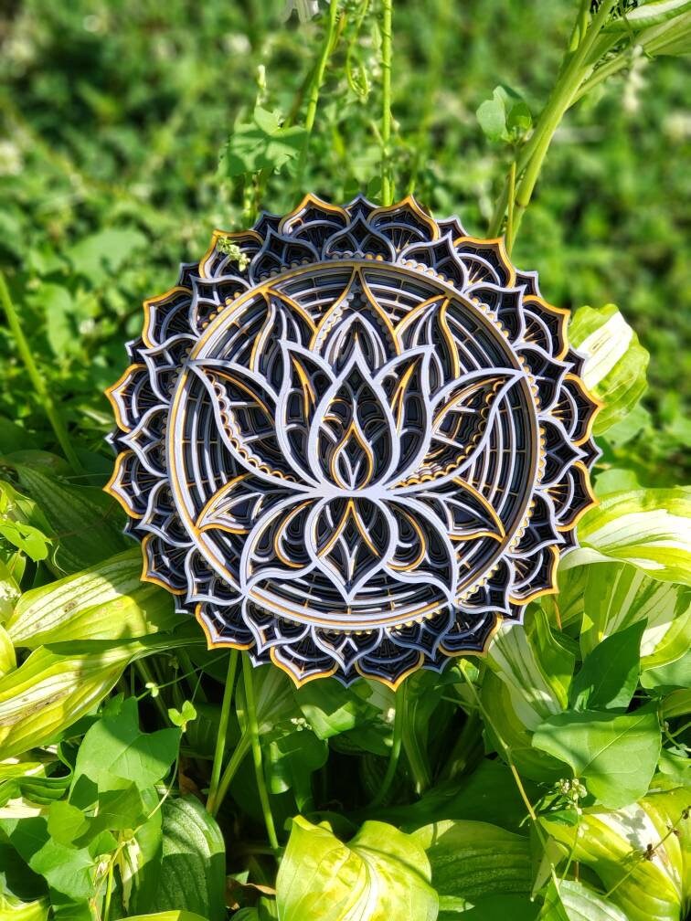Lotus Mandala Multilayer Laser Cut - Etsy
