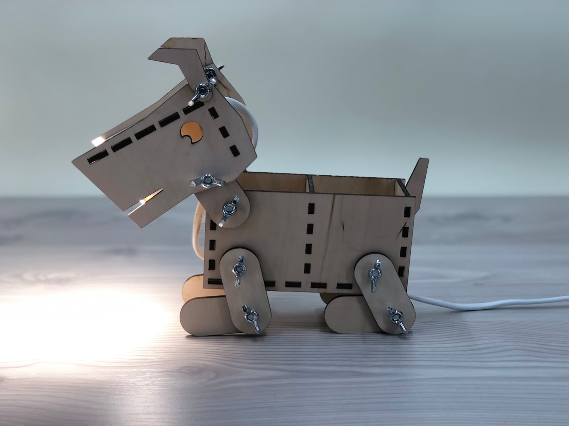 Lámpara de madera perro plywood lámpara de mesa regalo para | Etsy