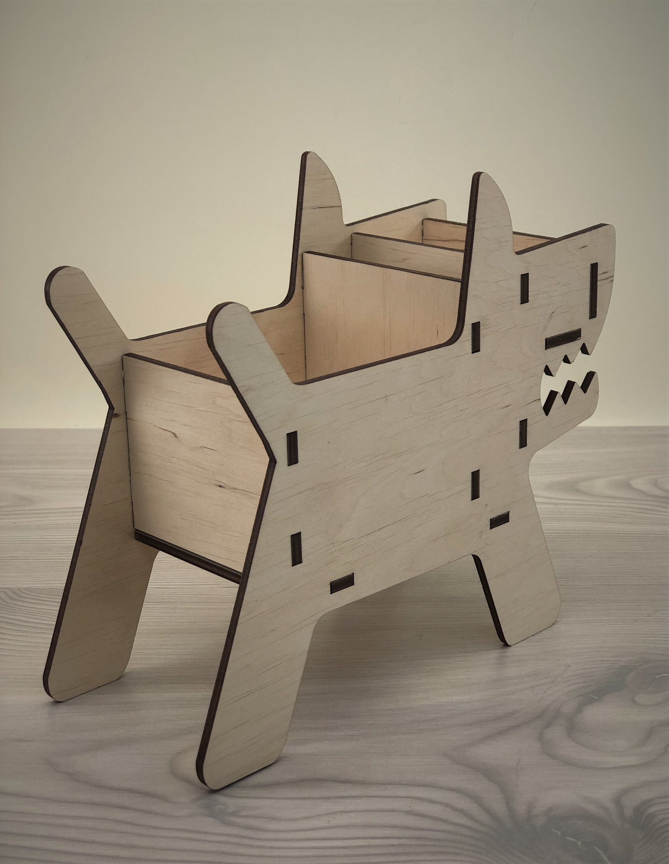 Desk Organizer Dog Desktop Pencil Holder Plywood Organizer | Etsy