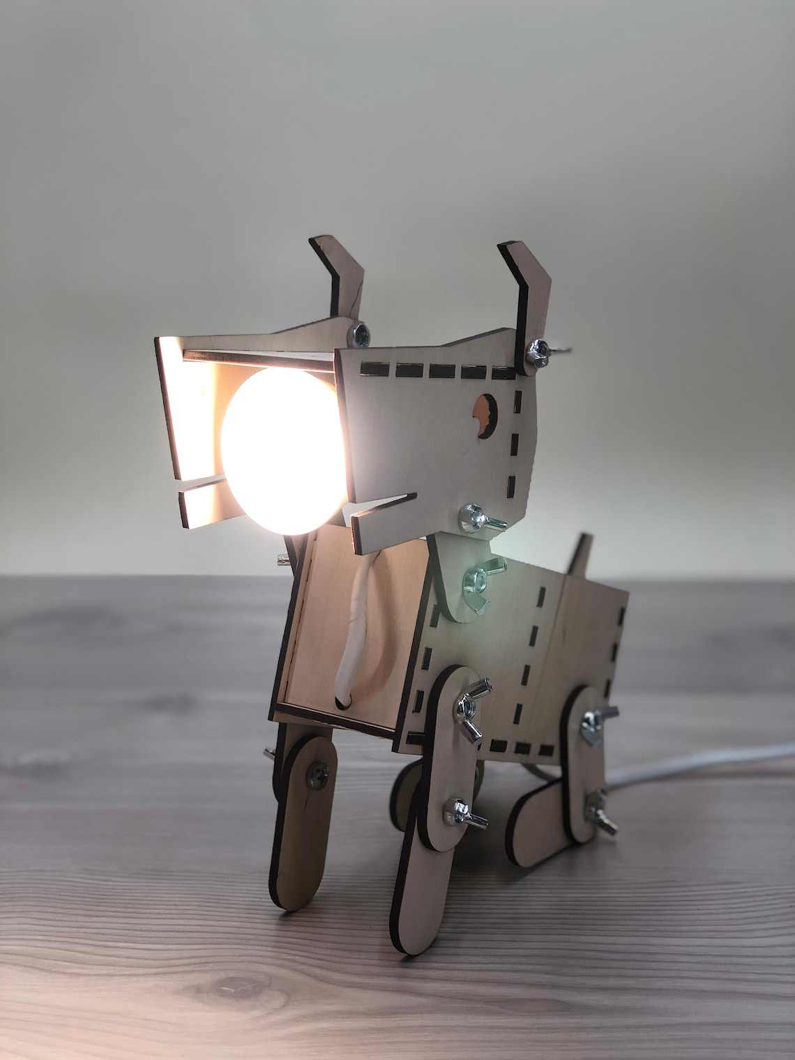 Lámpara de madera perro plywood lámpara de mesa regalo para | Etsy