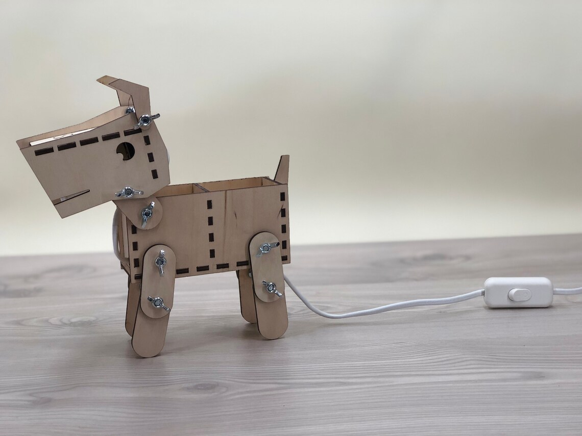 Lámpara de madera perro plywood lámpara de mesa regalo para | Etsy