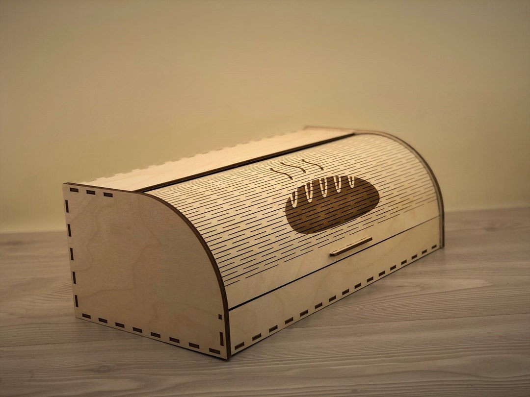 Wood Bread Box, Wooden Breadbox, Kitchen Bread Bin, Wooden Bread ...