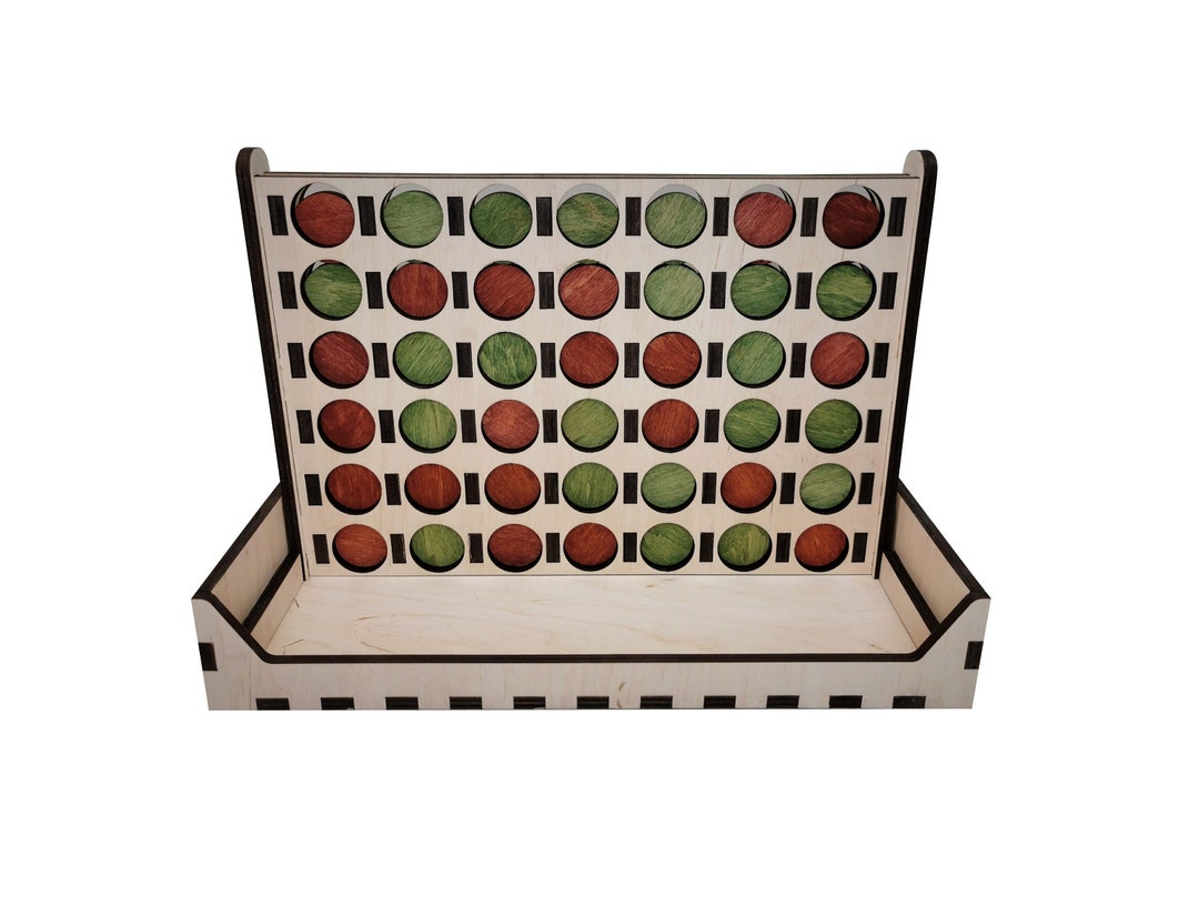 Connect Four,line up 4,puck Row, Puck Game,board Game,wooden Game ...