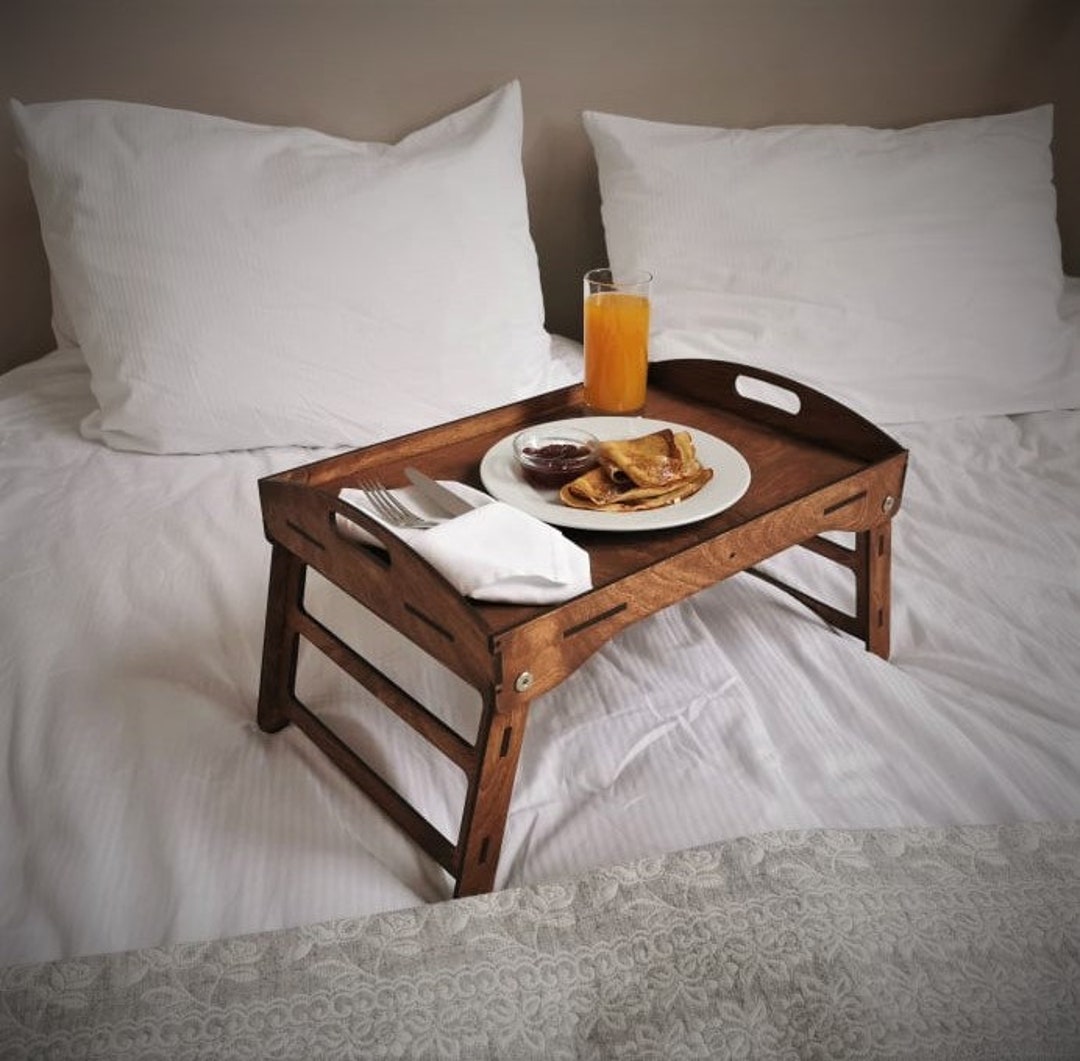 Bed Breakfast Tray serving Tray folding Serving Tray kids Tray snack Tray study in Bed wood Tray breakfast Tray food Tray anniversary Gift Etsy