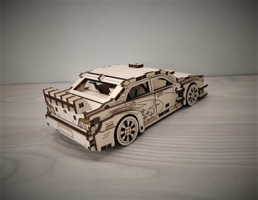Puzzle 3D en bois Kit de construction Subaru Impreza Puzzle | Etsy