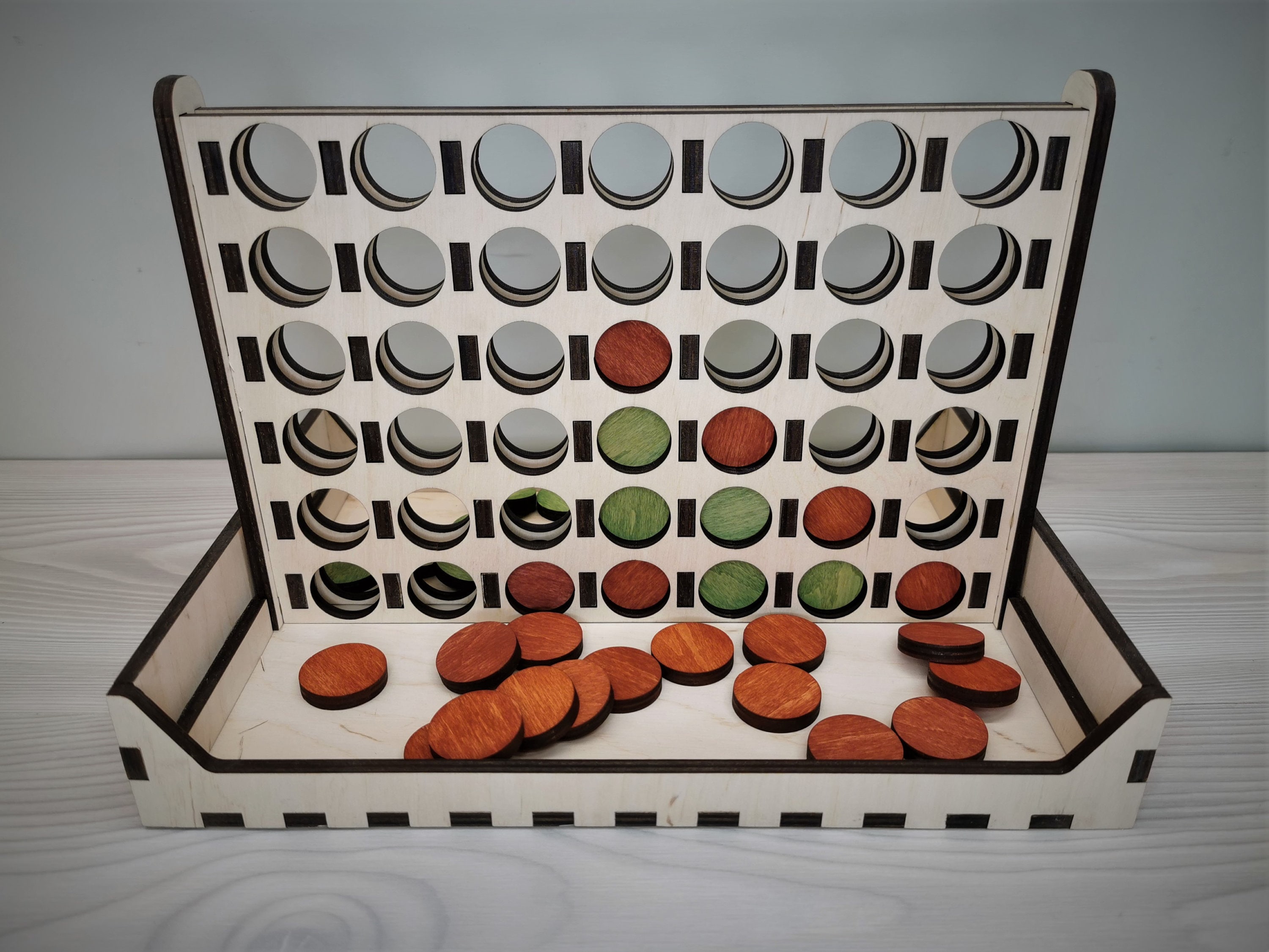 Connect Fourline up 4puck Row Puck Gameboard Gamewooden - Etsy