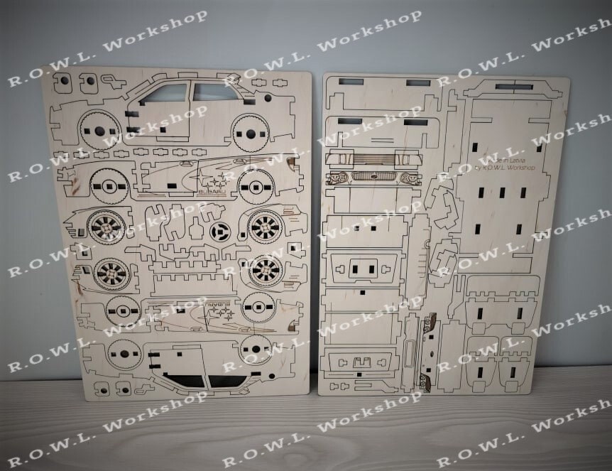 Puzzle 3D en bois Kit de construction Subaru Impreza Puzzle | Etsy